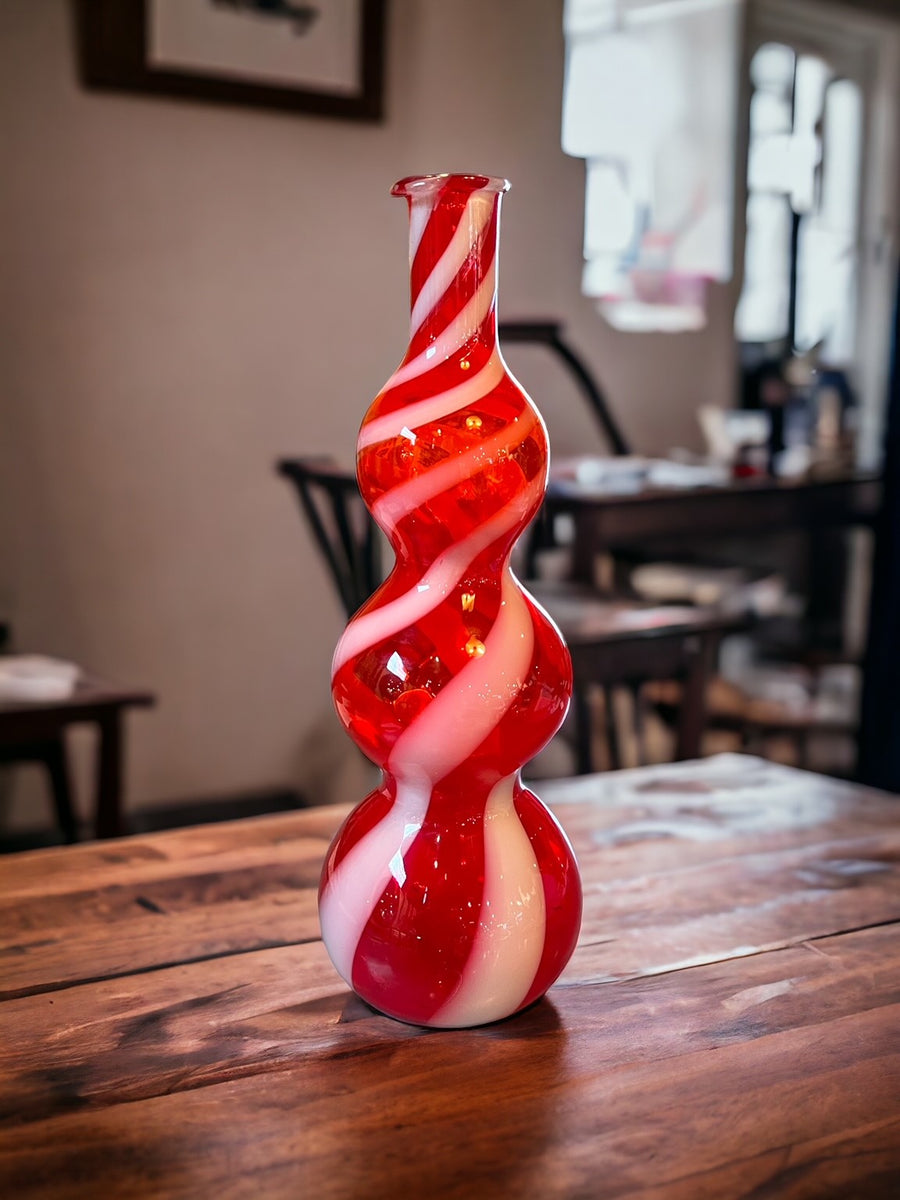 Vase - Red/White Swirl – Upscale Mercantile